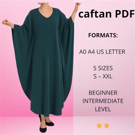 Butterfly Kaftan Abaya Sewing Pattern Easy Caftan Digital Download