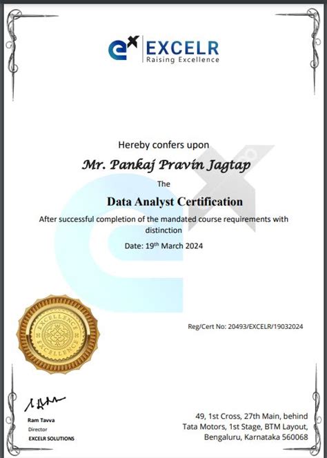 Dataanalysis Certification Excel Powerbi Mysql Tableau Python R