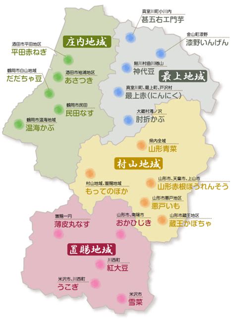 産地マップやまがた伝統野菜おいしい山形ホームページ