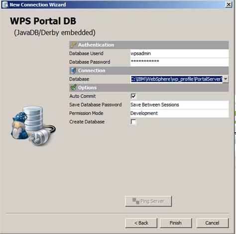 How To Configure Web Sphere Portal 8 Derby Database In Db Visualizer