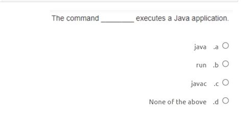 solved the command executes a java application java arun