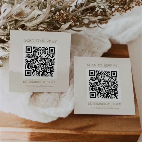 Romantic Gold And Ivory Coordinate QR Code RSVP Enclosure Card Zazzle