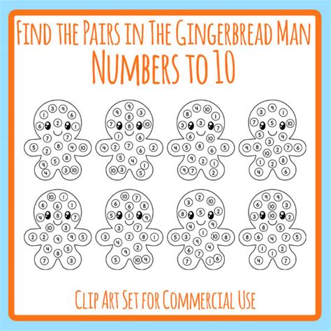 Find The Pairs Of Numbers To 10 In Gingerbread Man Christmas Fairy Tale