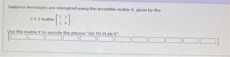 Solved Suppose Messages Are Encrypted Using The Invertible
