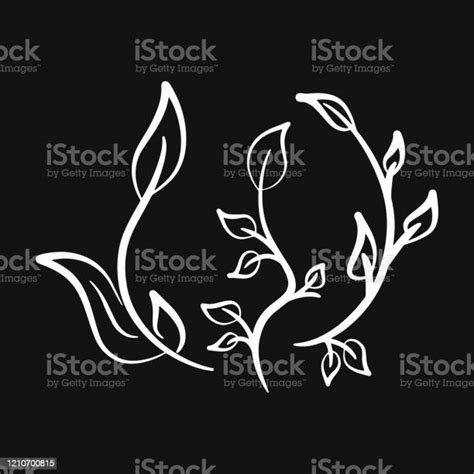 나뭇잎 아이콘 에코 로고 어린이 손으로 그리기 아트 라인 봄 여름 가을 잎의 번들 스티커 스케치 벡터 스톡 일러스트가있는 개요 분기 세트 0명에 대한 스톡 벡터 아트 및