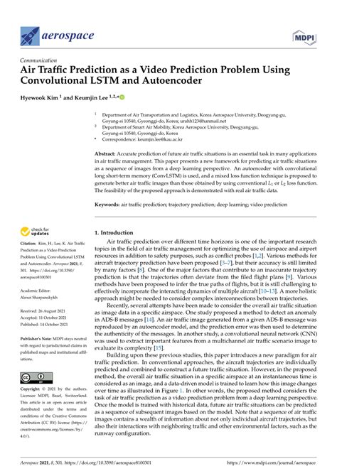 Pdf Air Traffic Prediction As A Video Prediction Problem Using Convolutional Lstm And Autoencoder