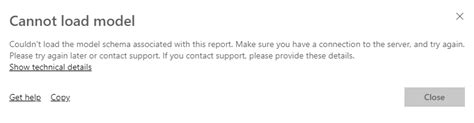 cannot load model error in service microsoft fabric community