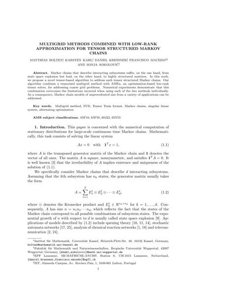 pdf multigrid methods combined with low rank …sma epfl ch