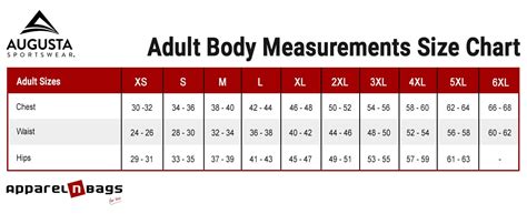 Augusta Sportswear Size Chart