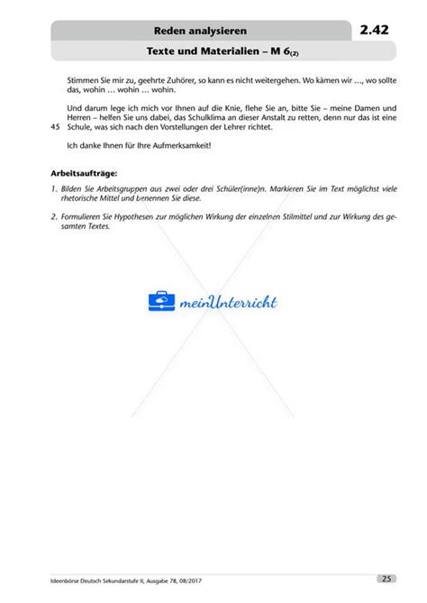 Reden Analysieren Teil 2 Meinunterricht