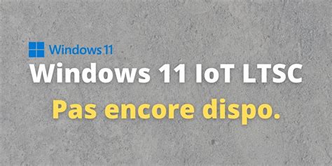 Windows 11 LTSC n est pas encore prêt pour l industrie informatique Industrielle IIoT