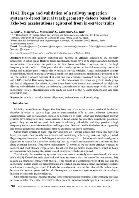 Pdf Design And Validation Of A Railway Inspection System To Detect