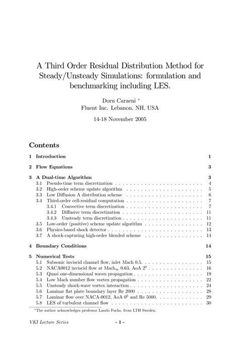 Pdf A Third Order Residual Distribution Method For Steadyunsteady Simulations Formulation