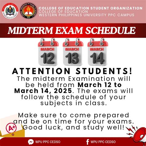 Wpu Ppc Cedso 📢 𝗠𝗜𝗗𝗧𝗘𝗥𝗠 𝗘𝗫𝗔𝗠𝗜𝗡𝗔𝗧𝗜𝗢𝗡 𝗦𝗖𝗛𝗘𝗗𝗨𝗟𝗘 📅 𝗠𝗮𝗿𝗰𝗵