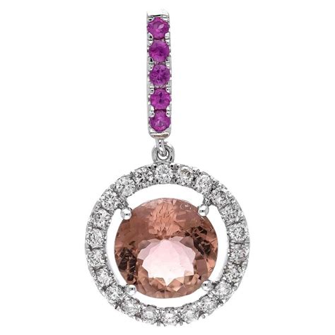 Natural Pink Tourmaline Stone 665 Cts In Platinum And 18krg Pendant