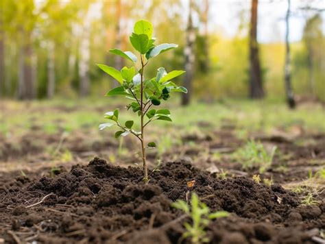 Premium Photo Young Tree Sapling In Soil