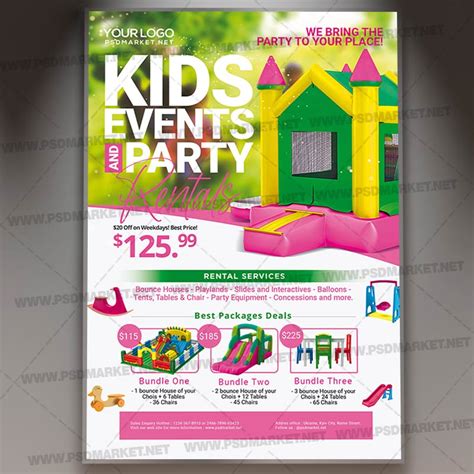 Event Party Rentals Card Printable Template Flyer Psdmarket