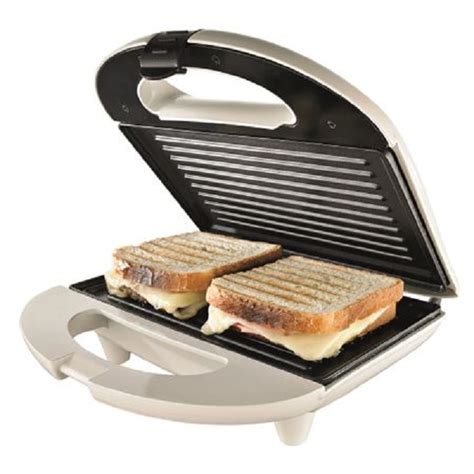 Уред за сандвичи Panini Незалепващи плочи Led индикатор Бял 700 W Emag Bg