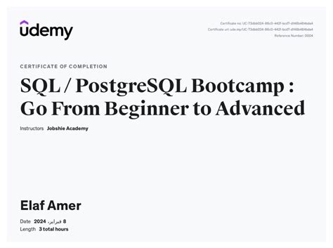 Elaf Amer On Linkedin Sql Postgresql Database Datamanagement Udemy Onlinelearning