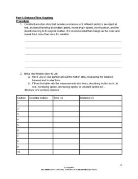 Motion Graph Lab By Yang Creations Teachers Pay Teachers