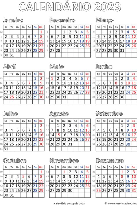Calendario Ano 2023 Completo