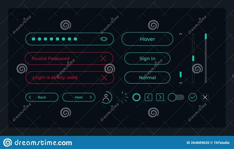 sign in process ui elements kit stock vector illustration of authorization responsive 264689620