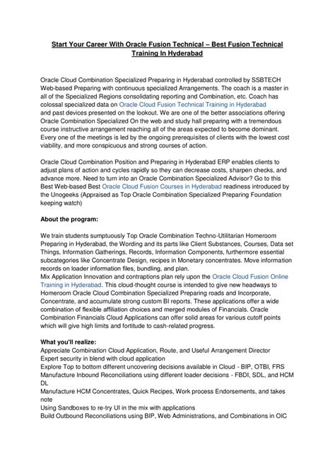 Ppt Best Oracle Cloud Fusion Technical Training Institute In Hyderabad Powerpoint Presentation