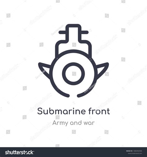 Submarine Front View Outline Icon Isolated Line Royalty Free Stock Vector 1384492946