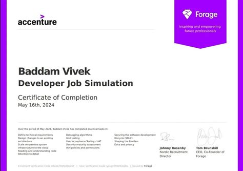 Vivek Vardhan Reddy Baddam On Linkedin Accenture Forage Certification