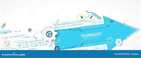 Abstract Technology Circuit Board Communication Concept Arrow Theme Stock Vector