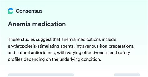 Anemia Medication Consensus Academic Search Engine