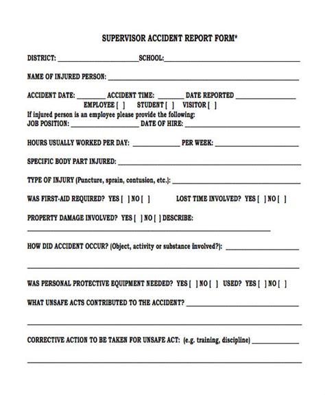 Free Sample Accident Report Forms In Pdf Hot Sex Picture