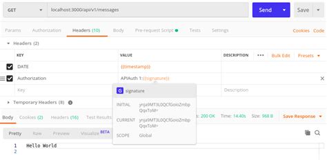 Sign Api Request Using Postman Pre Request Scripts