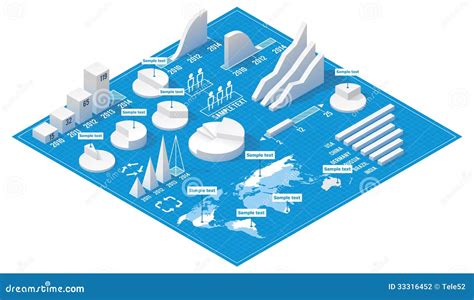 Vector Isometric Infographic Elements Stock Vector Illustration Of