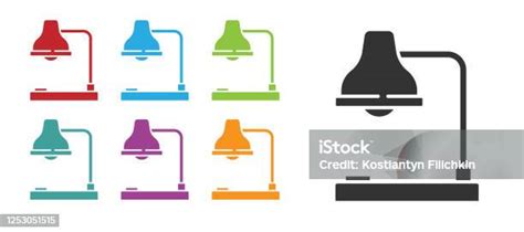 흰색 배경에 격리된 블랙 테이블 램프 아이콘입니다 테이블 오피스 램프 다채로운 아이콘을 설정합니다 벡터 일러스트레이션 0명에 대한 스톡 벡터 아트 및 기타 이미지 Istock