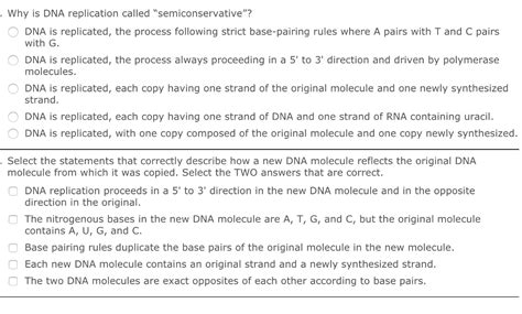 Solved Why Is Dna Replication Called Semiconservative Dna