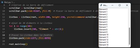 Intégration De Scrollbar Avec Listbox En Tkinter
