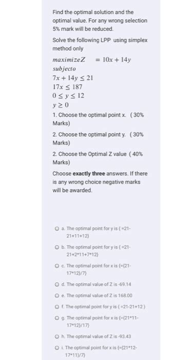 Solved Find The Optimal Solution And The Optimal Value For