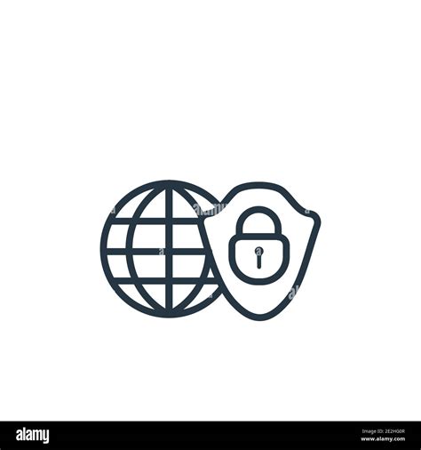 Internet Security Outline Vector Icon Thin Line Black Internet Security Icon Flat Vector