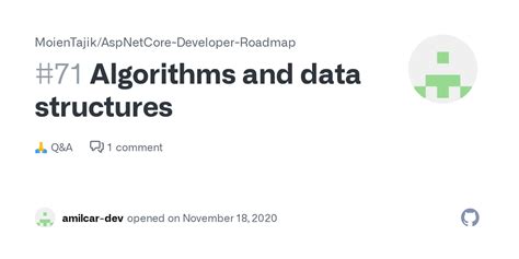 Algorithms And Data Structures Moientajik Aspnetcore Developer Roadmap Discussion Github