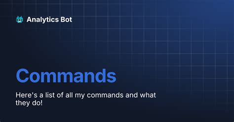 Commands Analytics Bot