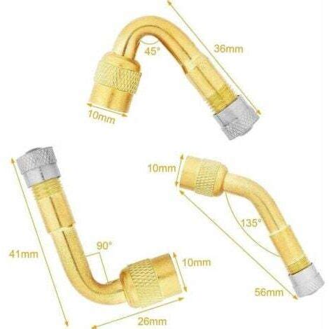 Extensión De Válvula De Neumático Adaptador De Extensión De Válvula De Neumático De 45° 90° Y