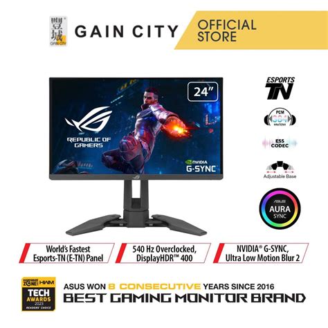 Asus Rog Swift Pro Fhd Gaming Monitor X Ms Gtg G Sync Hz Hdmi Dp Usb