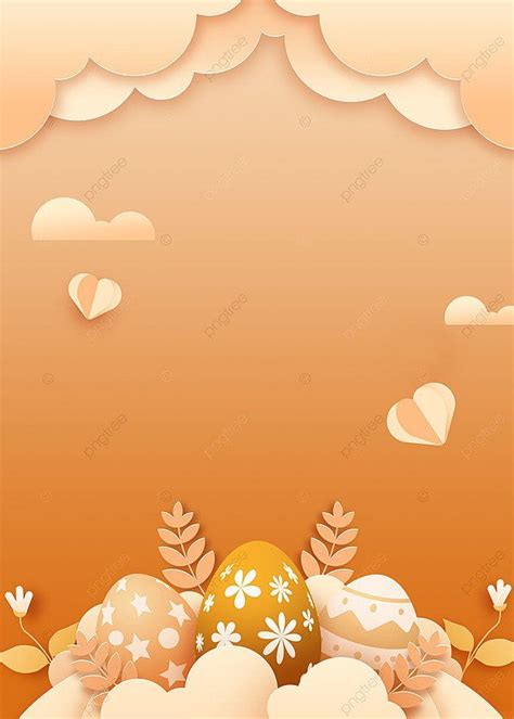 종이 컷 스타일 부활절 토끼 계란 배경화면 Pngtree