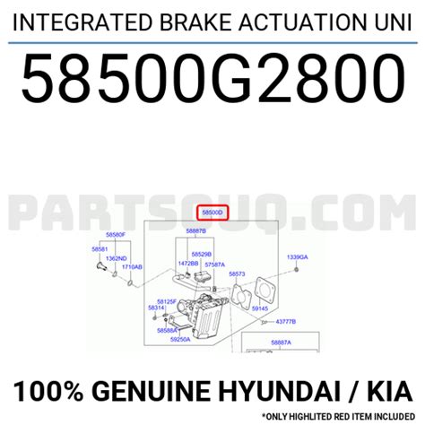 Integrated Brake Actuation Uni 58500g2800 Hyundai Kia Parts Partsouq