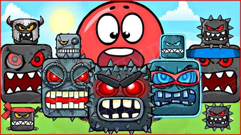 КРАСНЫЙ ШАРИК и ВСЕ БОССЫ ВСЕ КВАДРАТЫ новая веселая игра Мультик Youtube