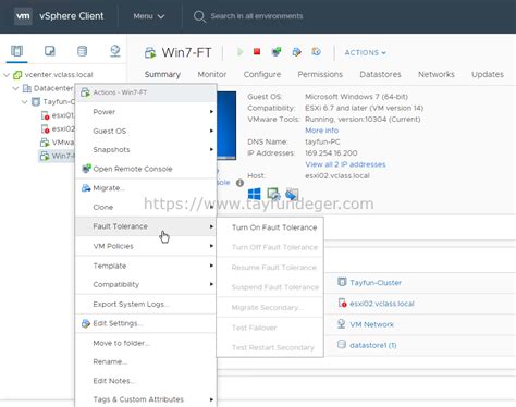 Fault Tolerance Konfigurasyonu Nasıl Yapılır Vmware Virtualization Blog
