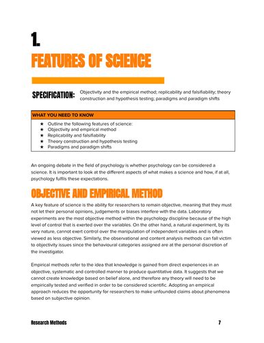 Aqa Research Methods Features Of Science Teaching Resources
