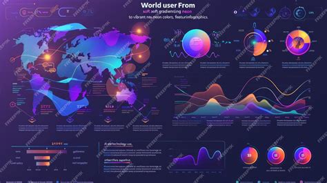 Premium Photo Infographics Charts Pie Charts World Maps Data