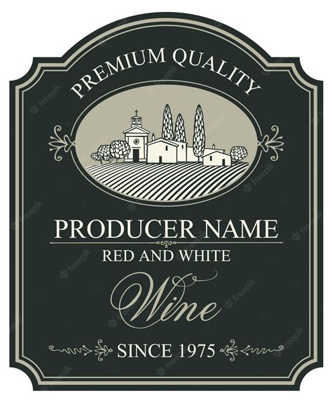 Premium Vector Label For Wine Bottle